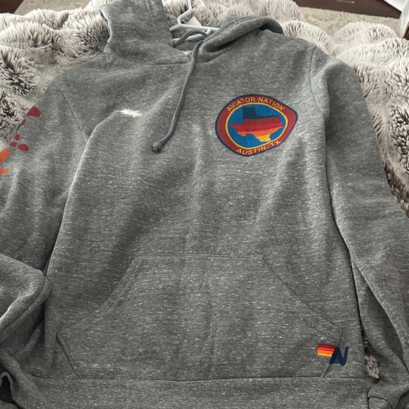 Aviator Nation | Tops | Aviator Nation Heather Gray Hoodie With ...
